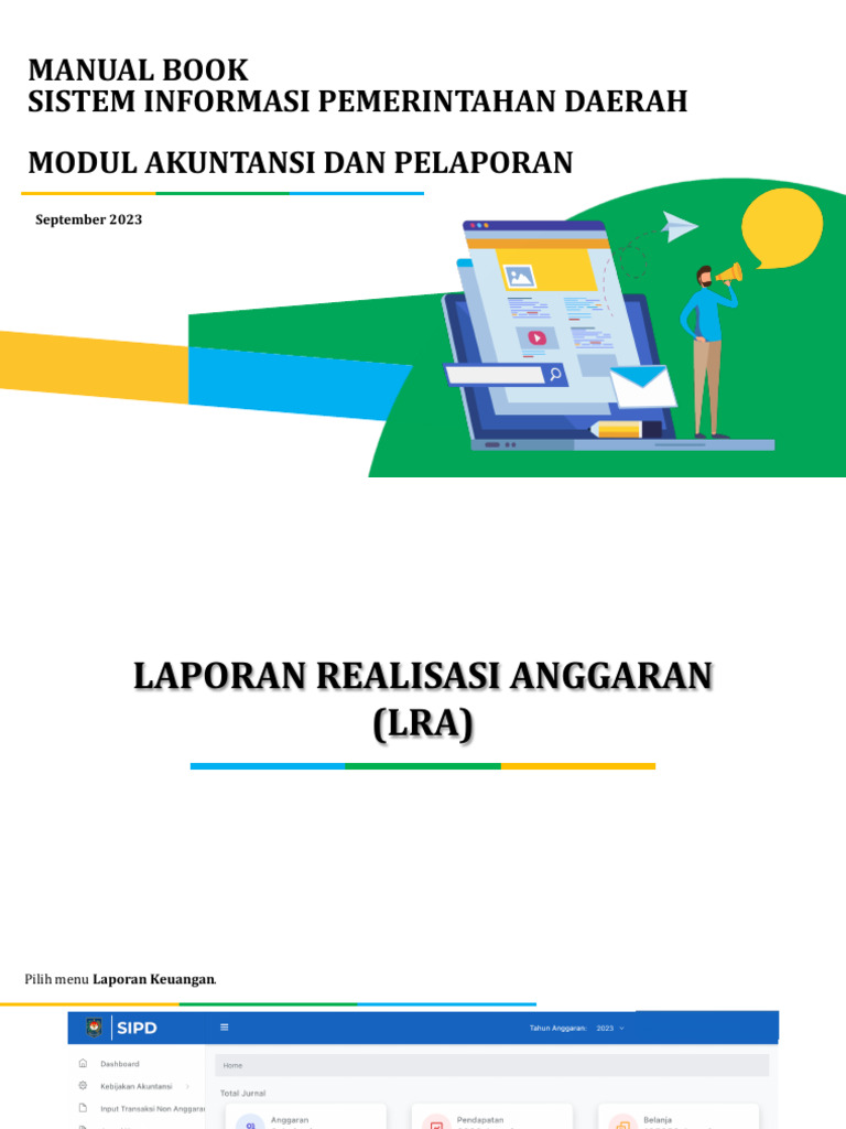 Manual Book - Laporan Realisasi Anggaran (LRA) | PDF