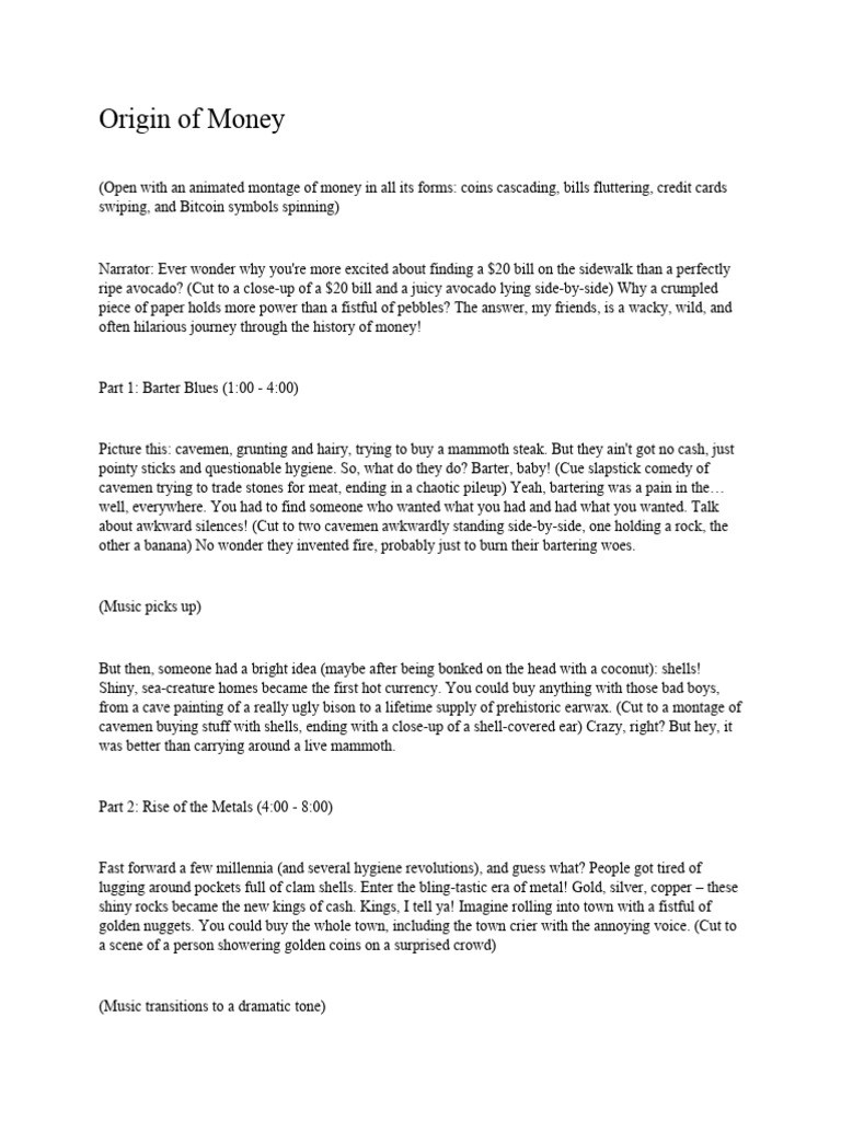 Origin of Money | PDF | Money | Banknote