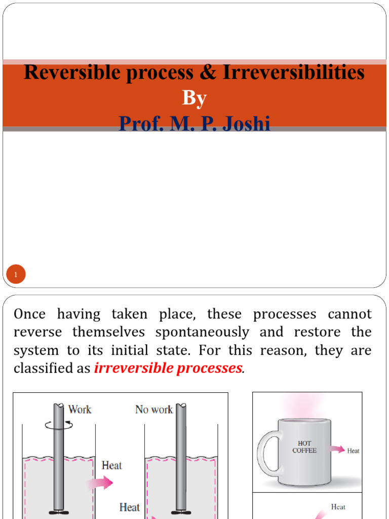 Unit I Reversible Process Irreversibilities | PDF | Science & Mathematics