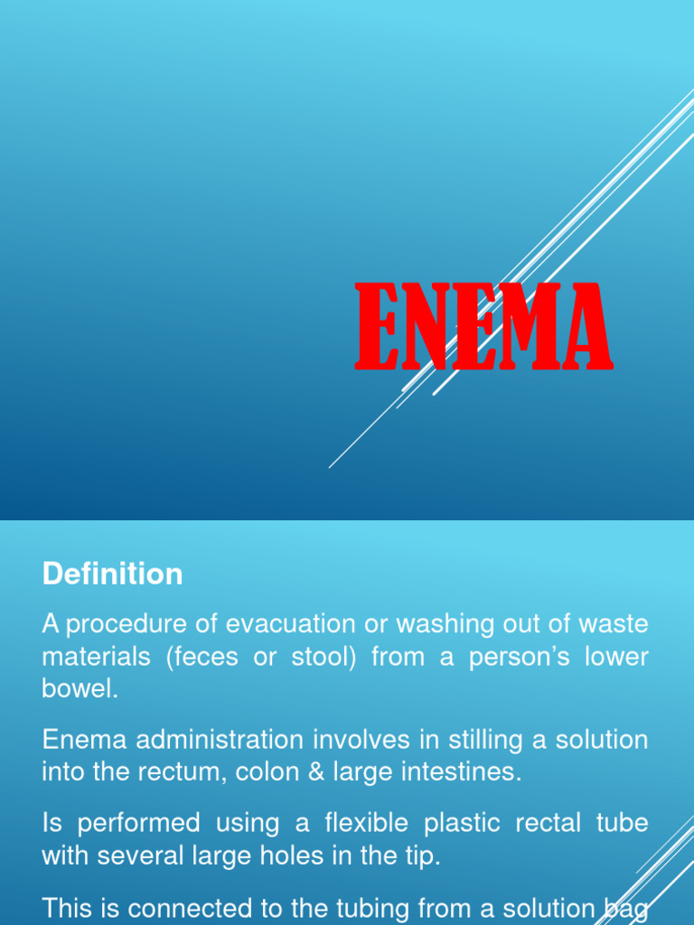 ENEMA | PDF | Rectum | Constipation