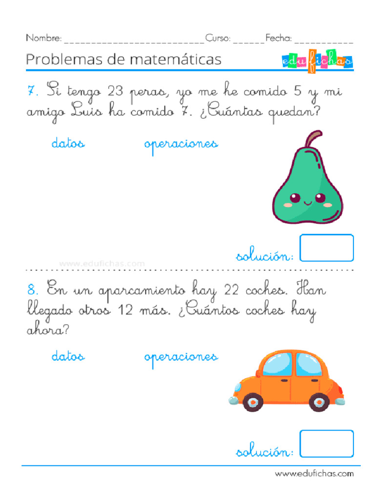 Problemas de Suma y Restas | PDF