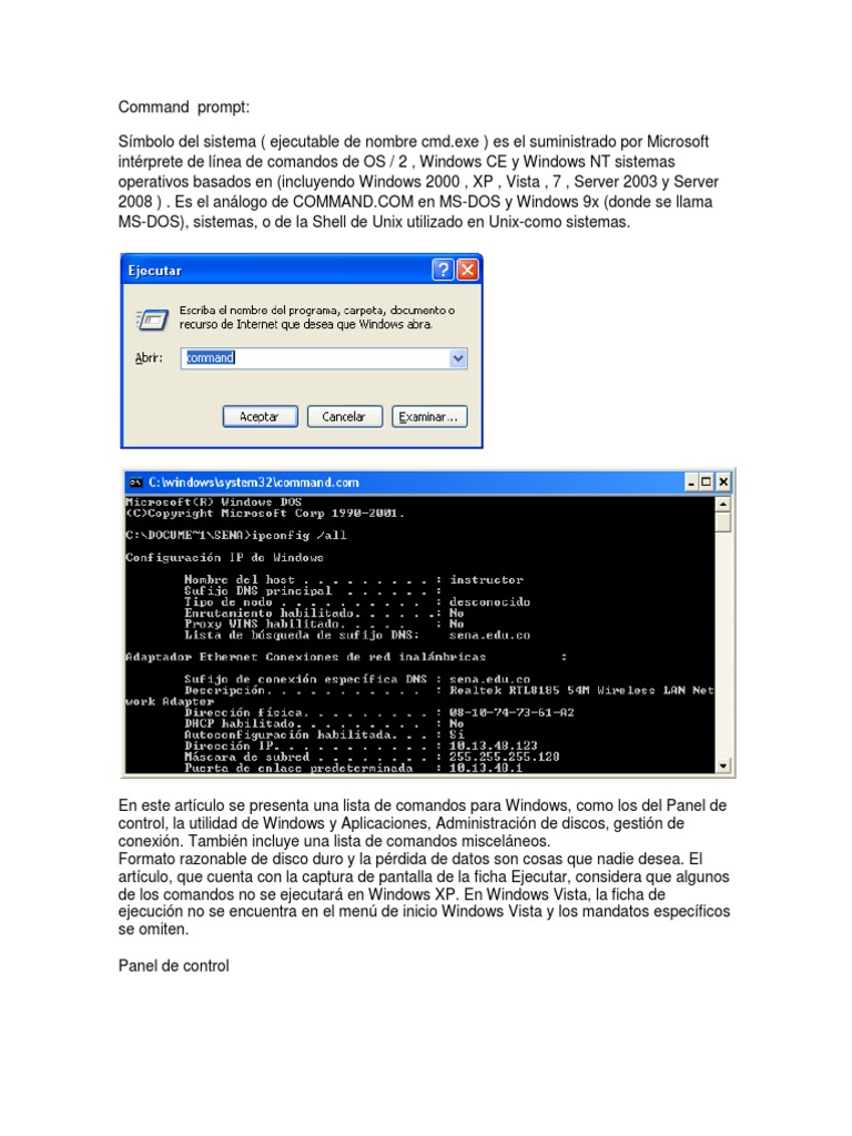 Command Prompt | PDF | Microsoft Windows | Archivo de computadora