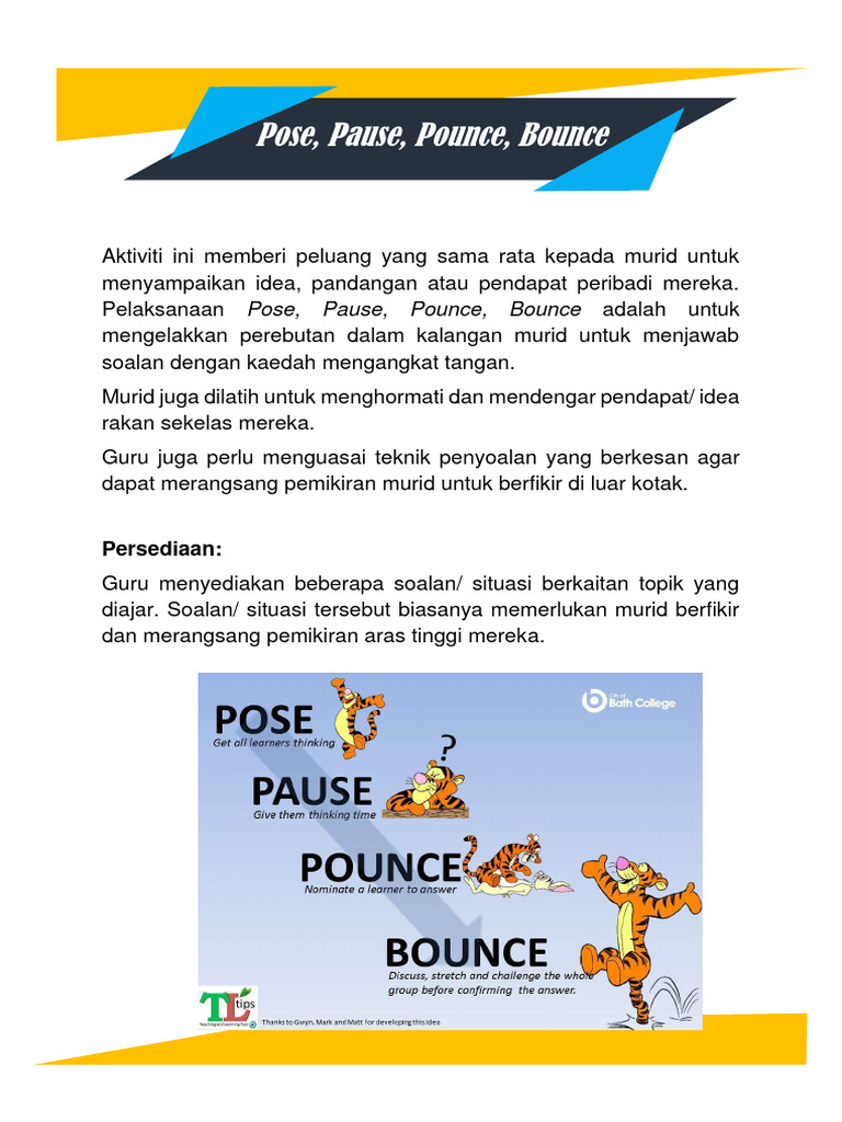 Pose, Pause, Pounce, Bounce | PDF