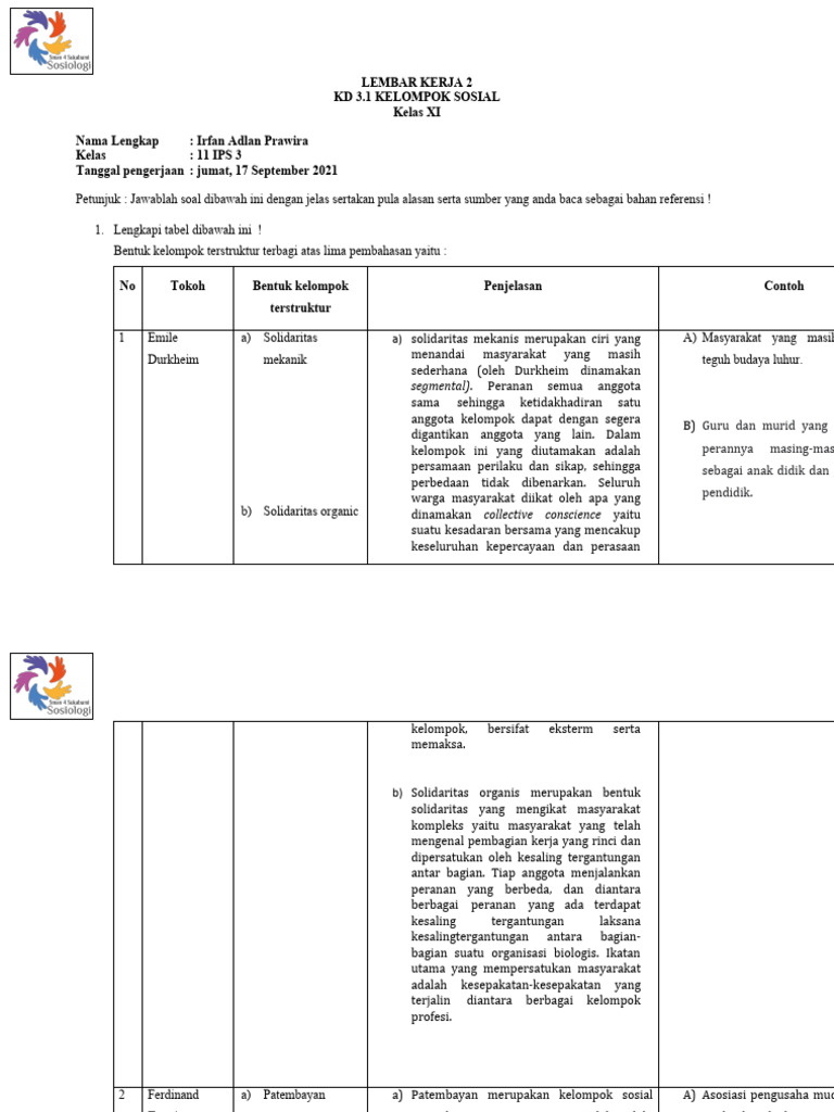 Struktur dan Tipe Kelompok Sosial | PDF