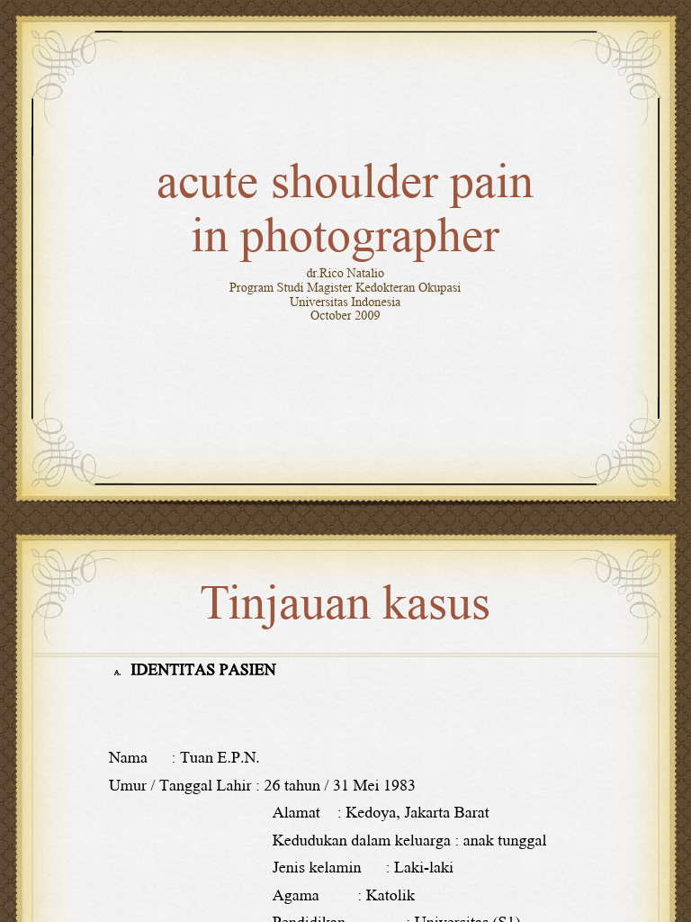 Acute Shoulder Pain | PDF