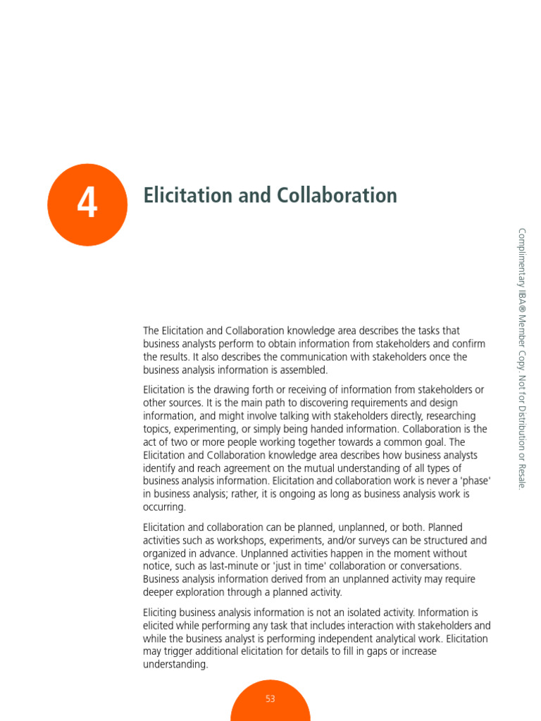 Chapter 4 Elicitation and Collaboration 20 % | PDF