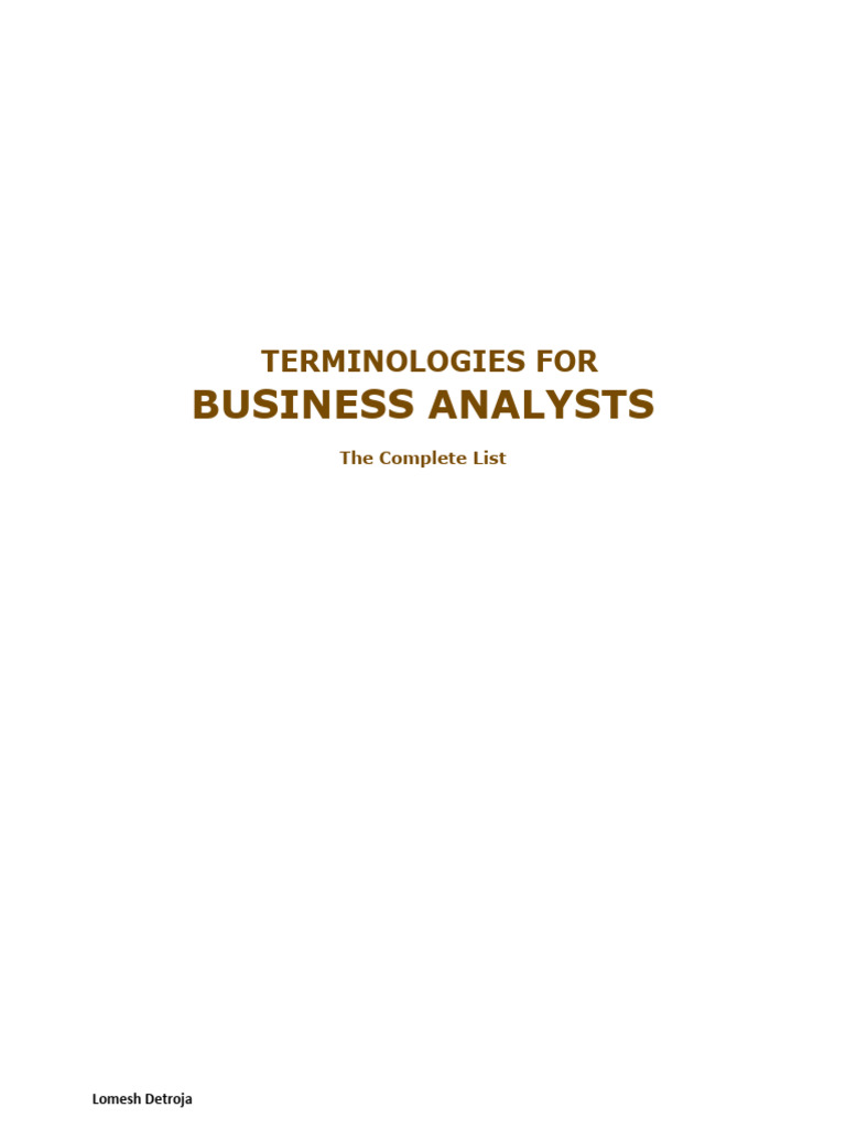 BA Terminologies | PDF | Use Case | Business Process