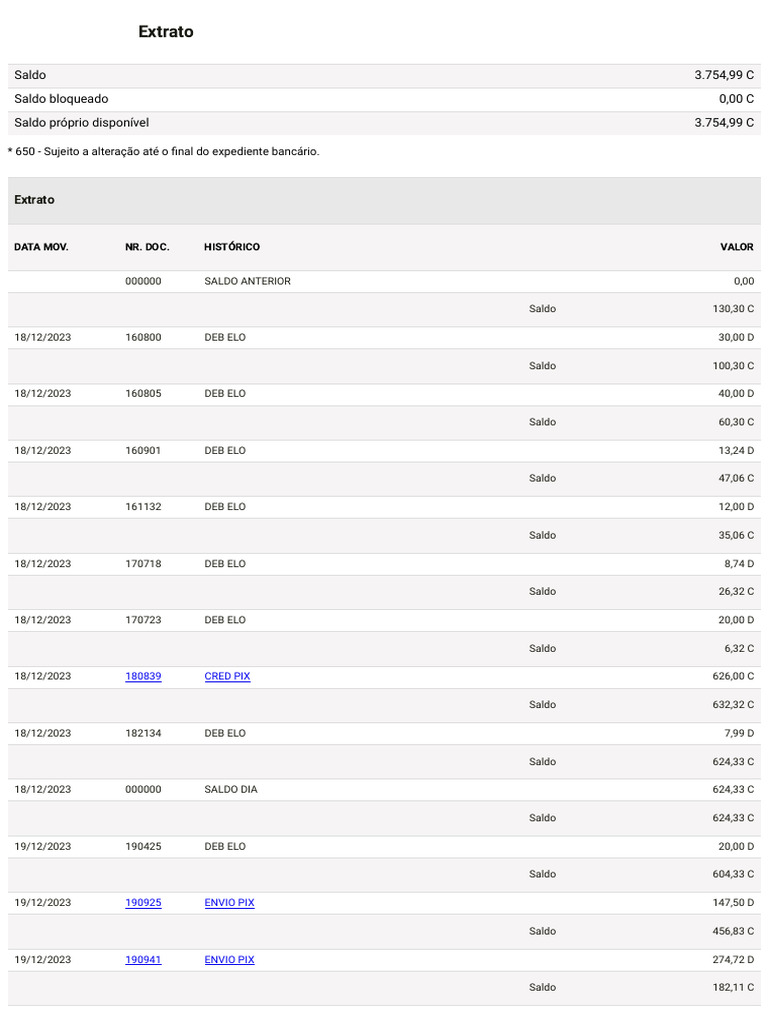 Extrato | PDF