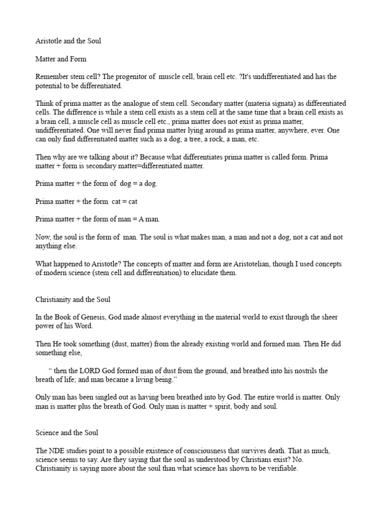 Discourse On The Existence of The Soul | PDF | Bible | Soul