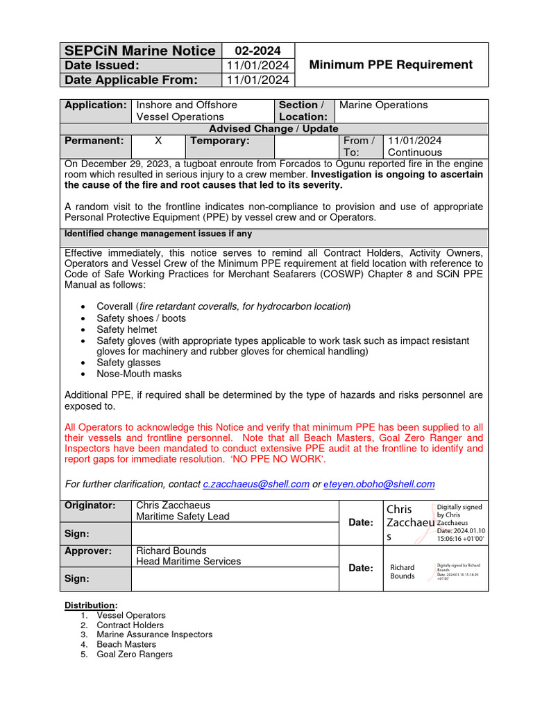 02 2024 Minimum PPE Requirement | PDF | Personal Protective Equipment | Safety