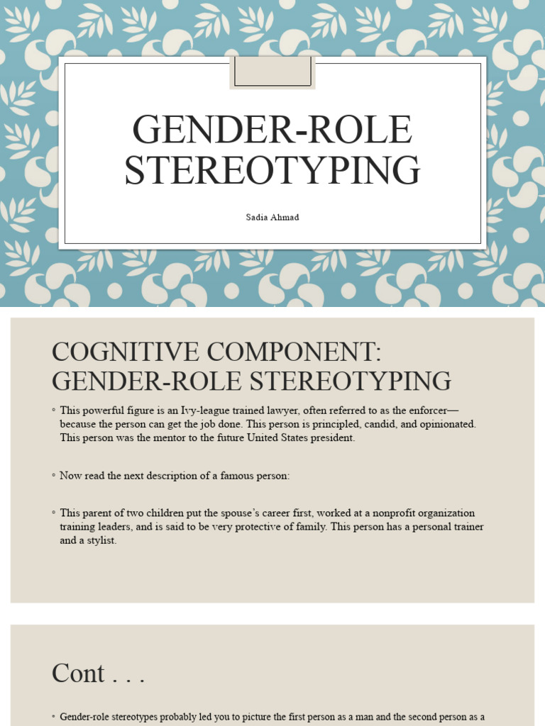 Understanding Gender-Role Stereotypes | PDF | Gender Role | Stereotypes