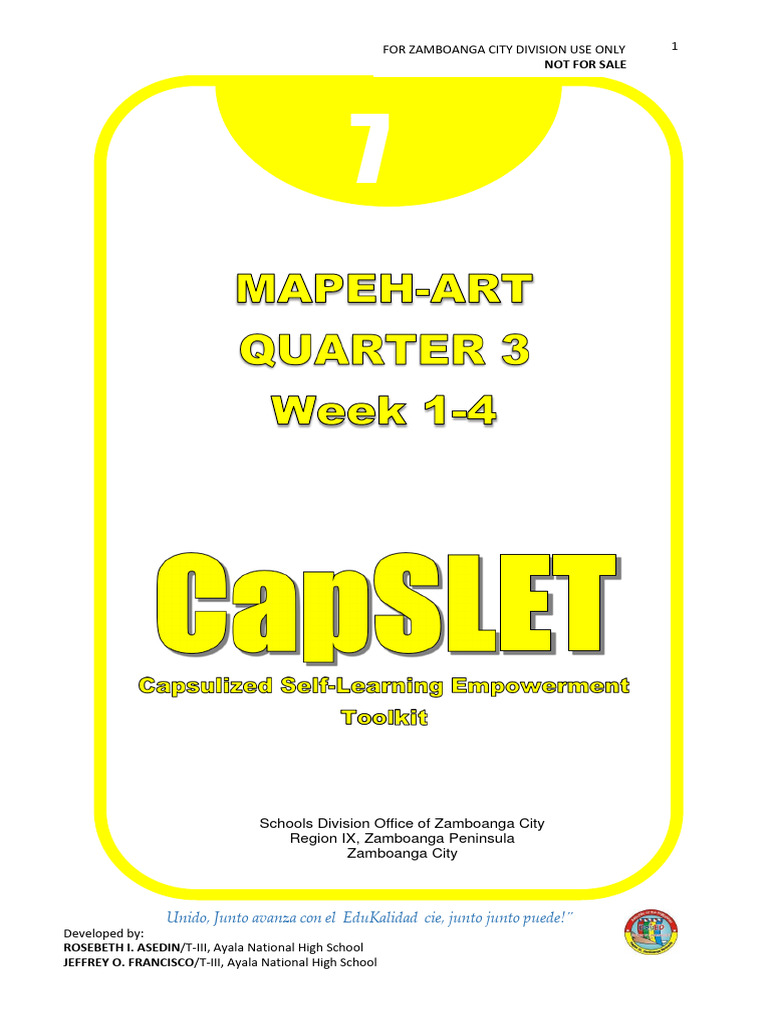 Capslet Grade 7 Arts Quarter 3 Week 1 4 | PDF | Textiles | Philippines