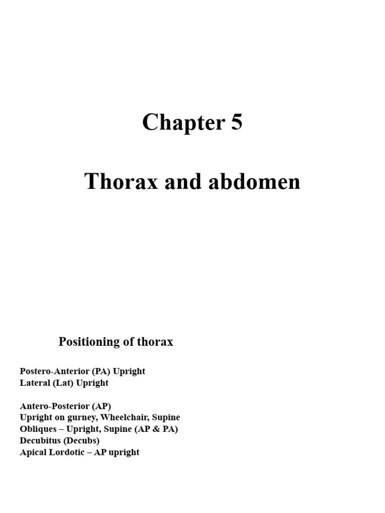 Position, Chapter 5 Thorax and Abdomen | PDF | Thorax | Anatomical ...