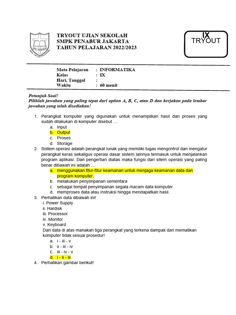 TO NFORMATIKA 9 2223 Kls 9 | PDF | Komputer