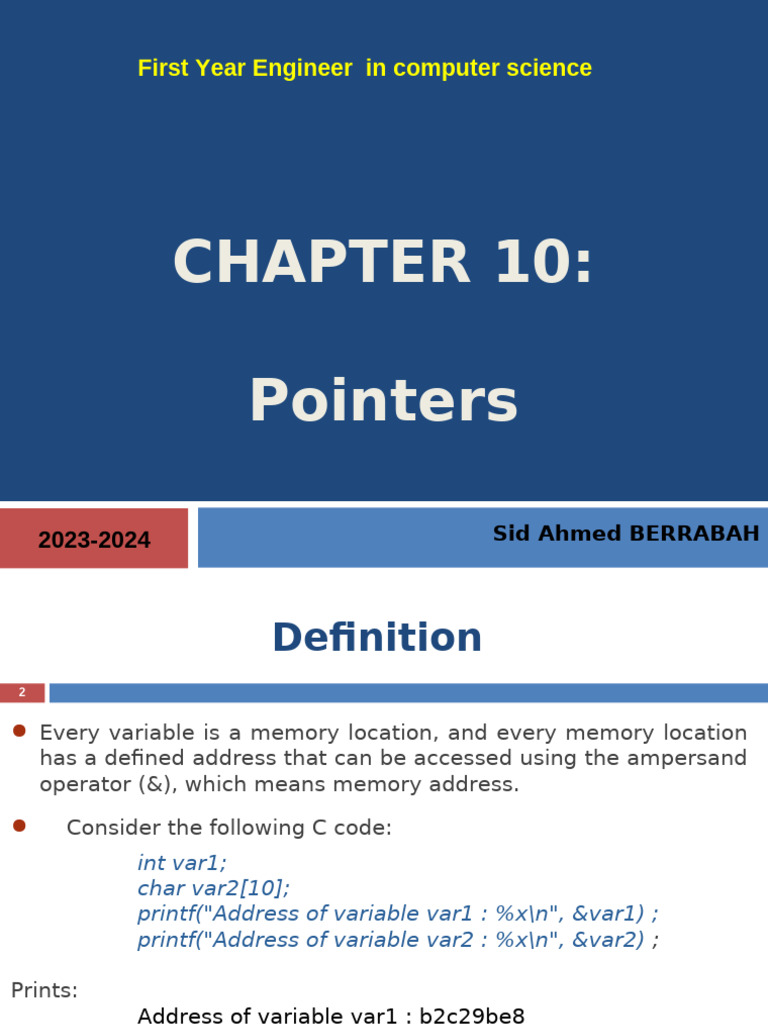 Chapter10 Pointers Pdf Pointer Computer Programming Computer Architecture