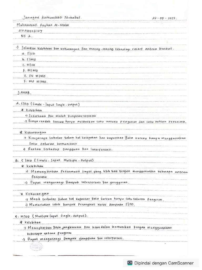 Muh Rayhan Al Malik - Jaringan Komunikasi Nirkabel - Tugas Harian | PDF