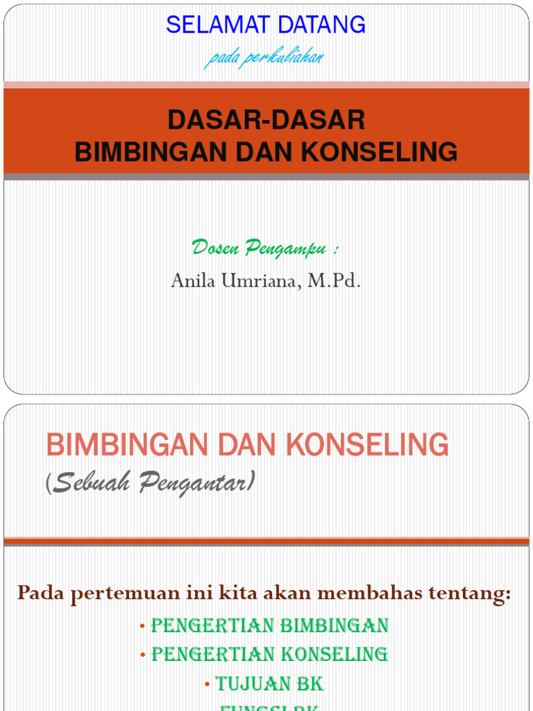 Pengantar Bimbingan & Konseling | PDF