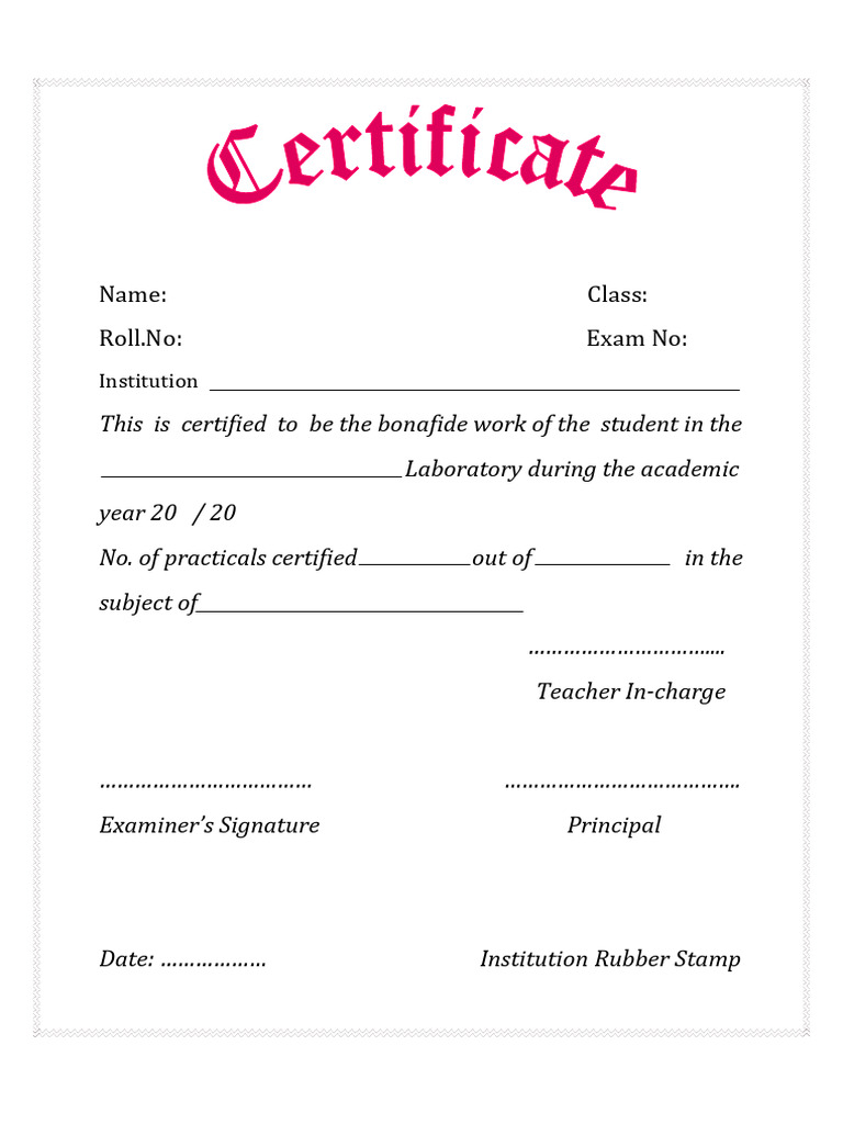 Practical Certificate 2024 - Removed | PDF