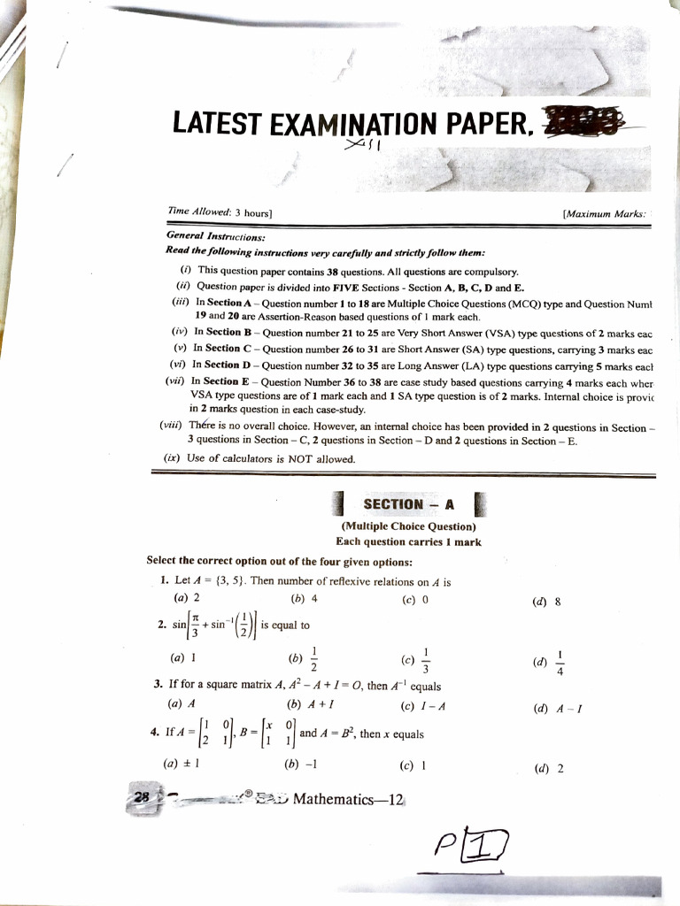 Winter Break Assignment Maths Class 12 Pdf Linear Algebra Mathematics 