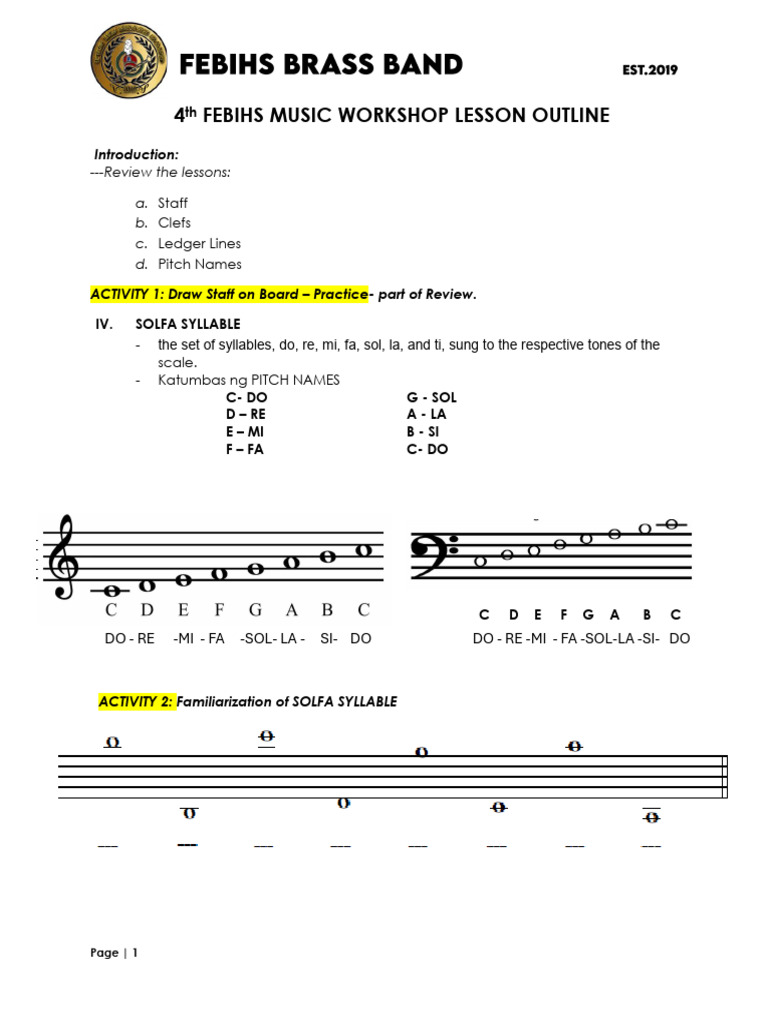 Music Workshop Lesson Plan - Day 2 | PDF | Tempo | Performing Arts