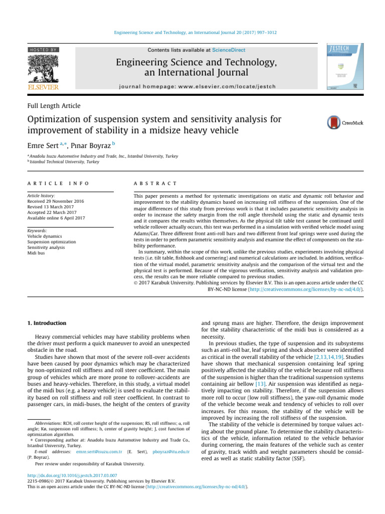 Midsize Heavy Vehicle Stability | PDF | Simulation | Mechanical Engineering