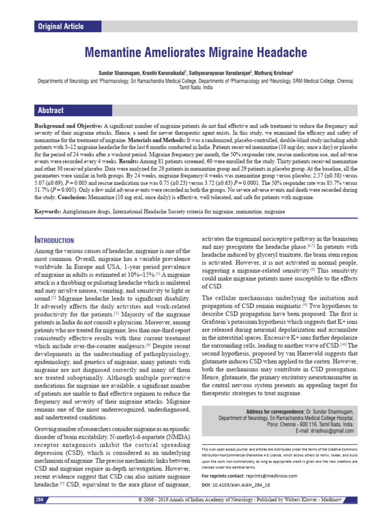 Aian 22 286 | PDF | Migraine | Clinical Trial