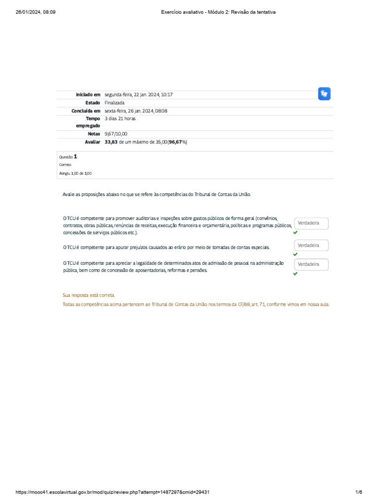 Exercício Avaliativo - Módulo 2 - Revisão Da Tentativa 2 | PDF