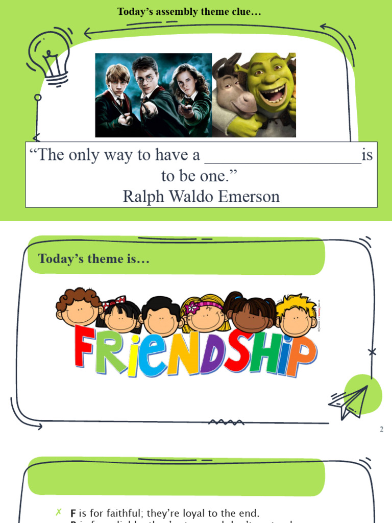 Friendship Assembly 1 | PDF