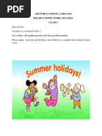Class 1 Autumn Break Homework | PDF