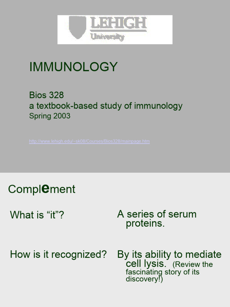 C Omplement Pdf Complement System Biology 8062