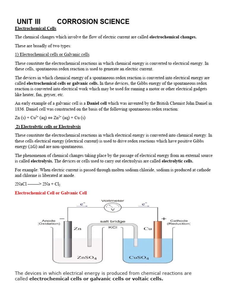 Unit 3 Corrosion Science | PDF | Corrosion | Redox