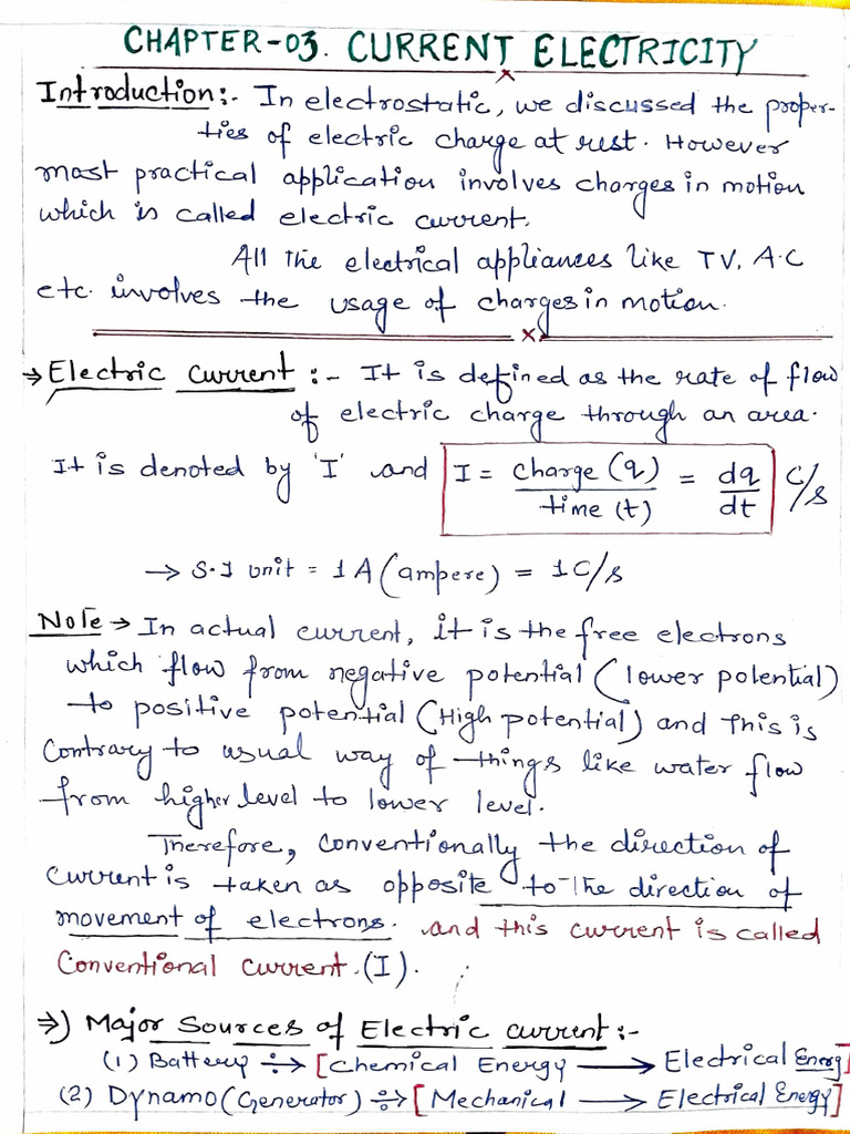 Current Electricity | PDF