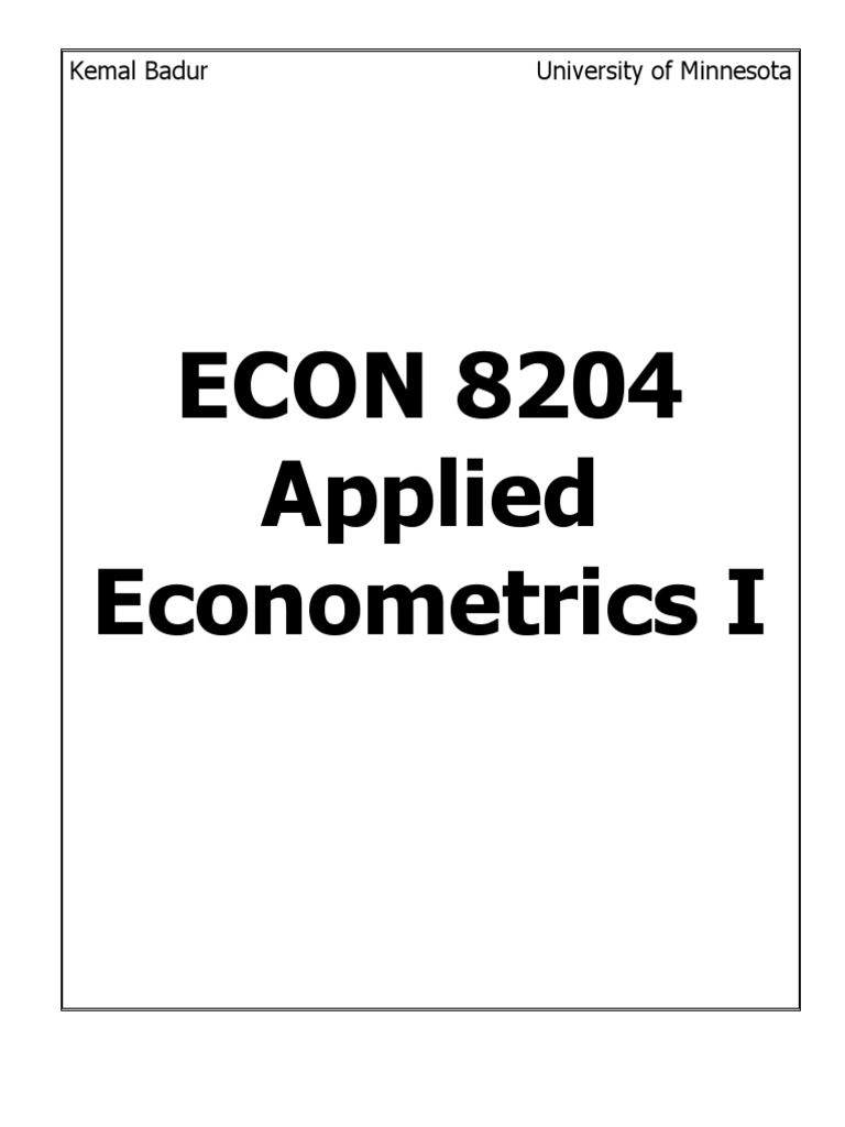 Applied Eco No Metrics | PDF | Statistical Theory | Teaching Mathematics