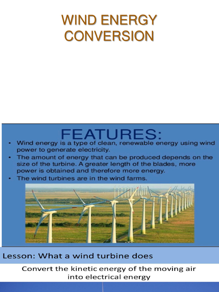 Wind Energy Conversion System | PDF | Electric Generator | Lift (Force) Wind Energy Conversion System | PDF | Electric Generator | Lift (Force)