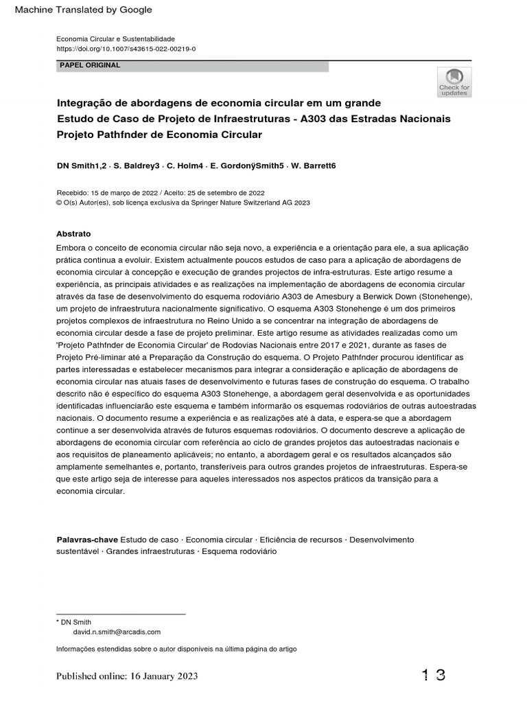 Integration of Circular Economy Approaches Into A Major Infrastructure Project Case Study ...