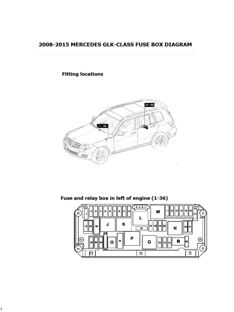 x204 GLK Fuse and Relay Diagram | PDF | Trailer (Vehicle) | Manufactured Goods