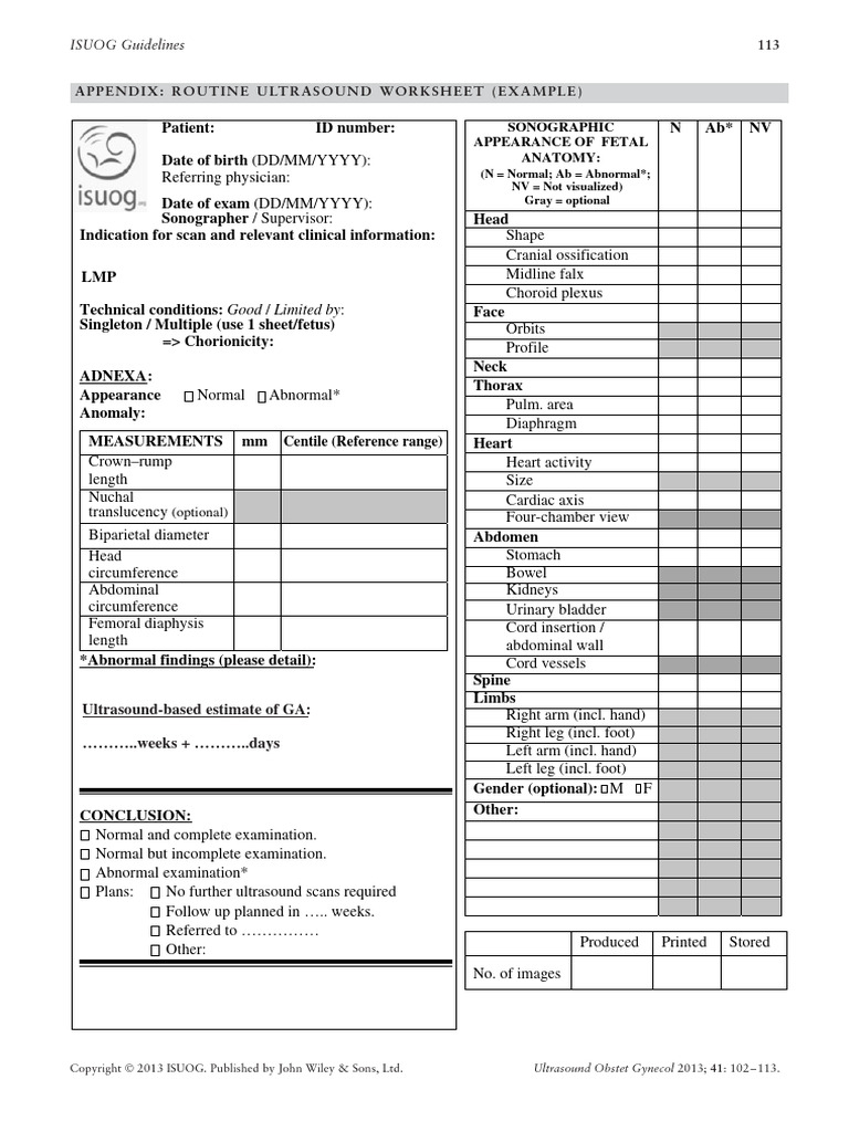 ISUOG Practice Guidelines_ performance of firsttrimester fetal ...