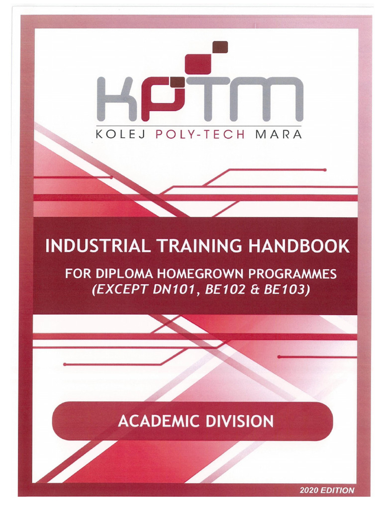 KPTM - Bhea.bp.01 Industrial Training Handbook For Diploma Homegrown Programmes | PDF | Business