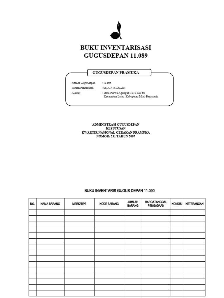Buku Inventaris Gudep 11.095 | PDF