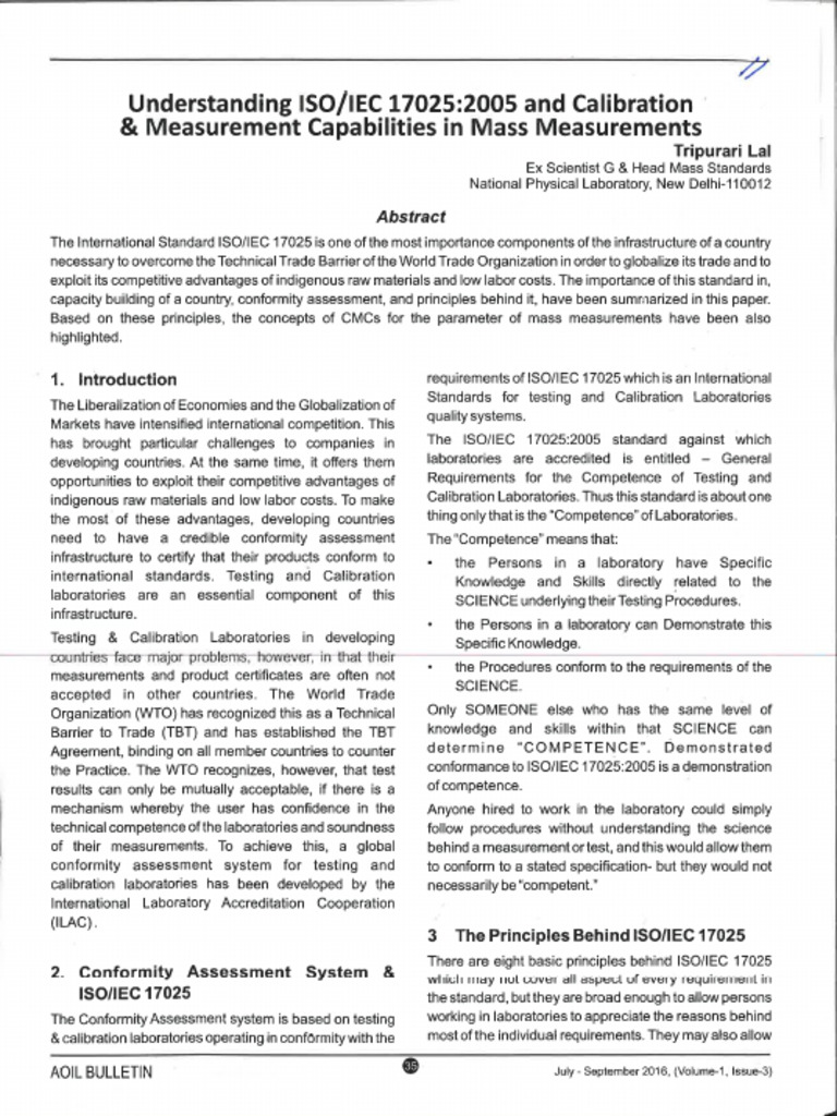 Understanding ISO & IEC 17025... 2005 and Calibration & Measurement ...