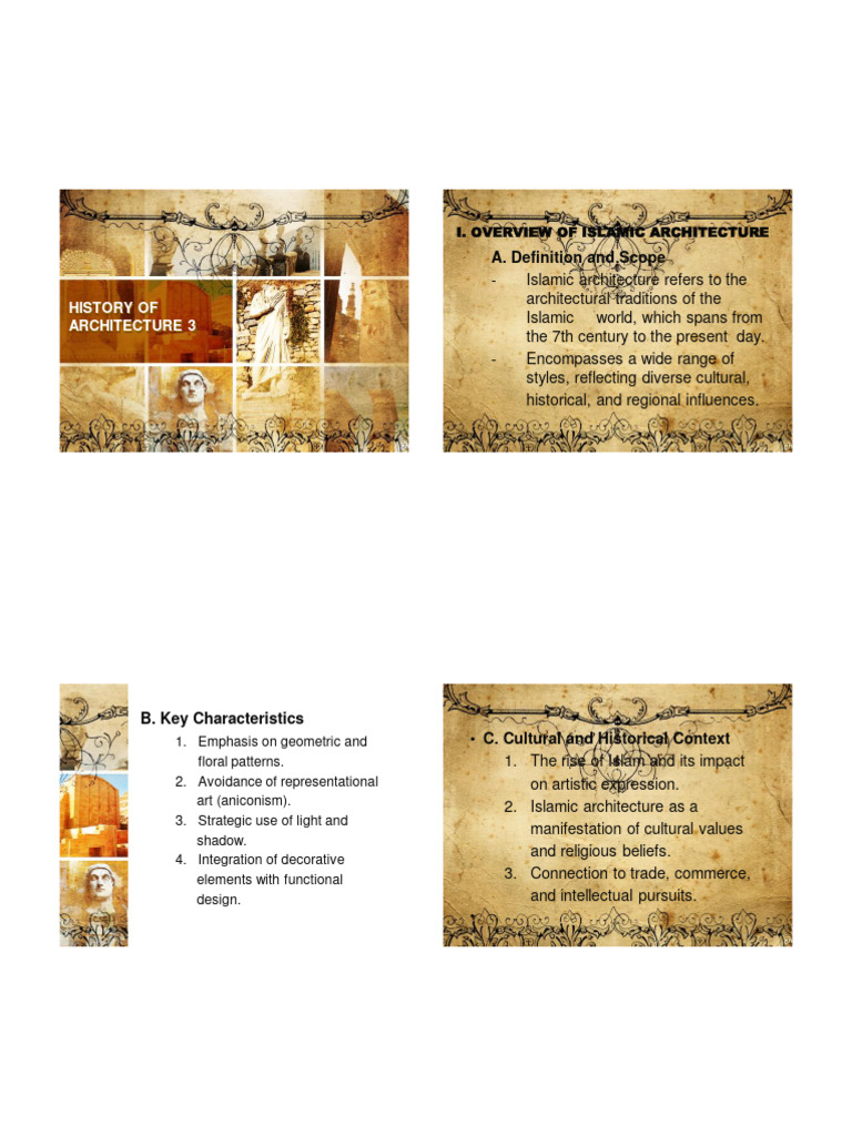 HISTORY OF ARCHITECTURE 3 - Islamic | PDF