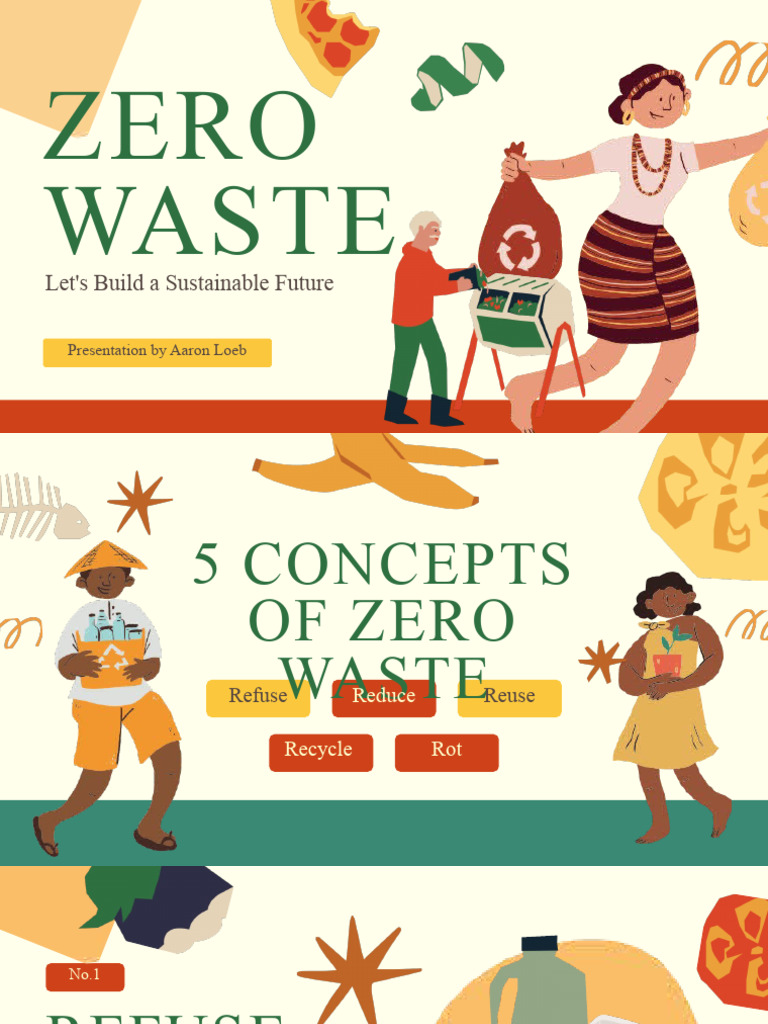 Orange and Green Colorful Illustrative Zero Waste Presentation | PDF