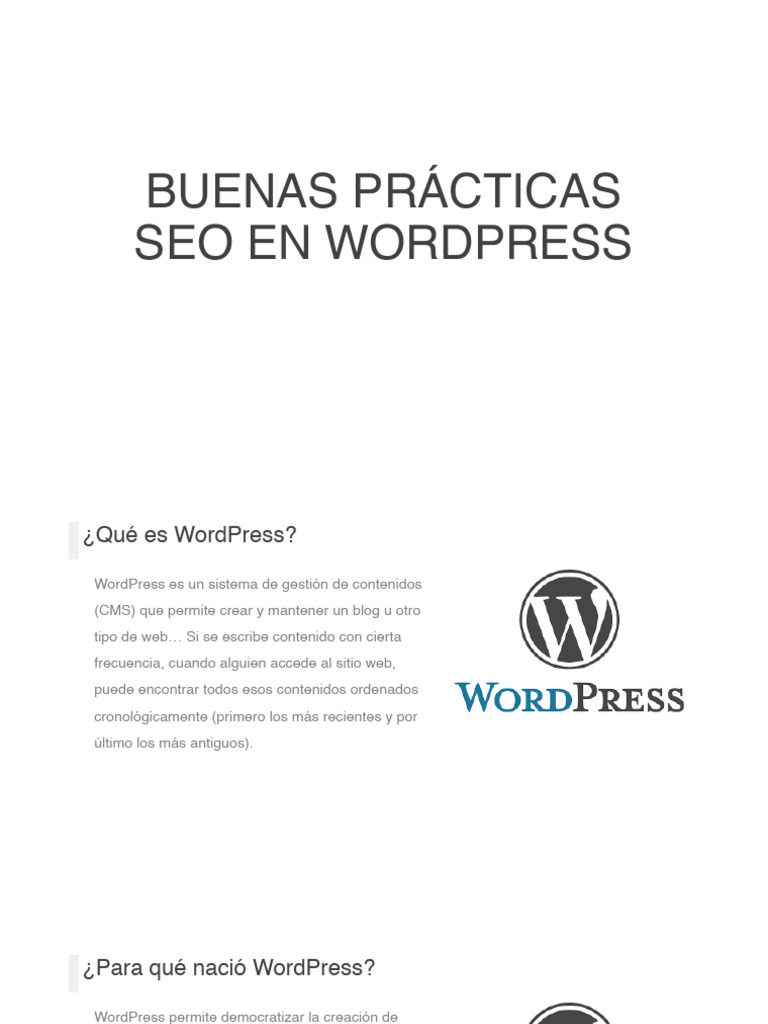 M3U4 - Buenas Prácticas en WordPress | PDF | Word Press | ciberespacio