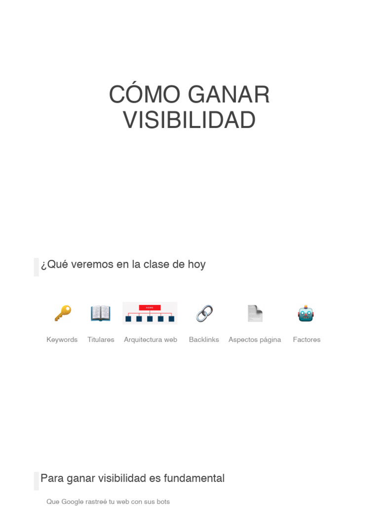 M3U2 - Cómo Ganar Visibilidad | PDF | Posicionamiento en buscadores | Internet Bot