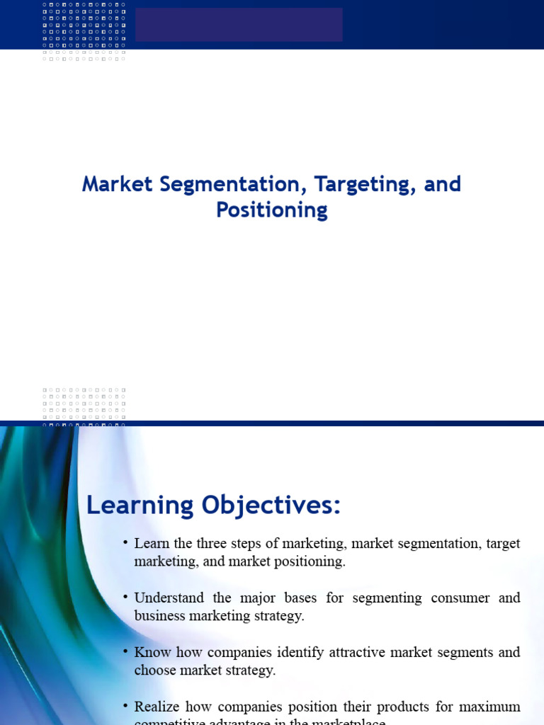 #5 Market Segmentation, Targeting & Positioning | PDF | Market Segmentation | Marketing