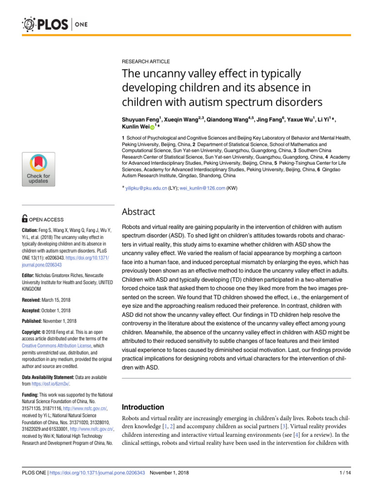 The Uncanny Valley Effect in Typically Developing Children and Its ...