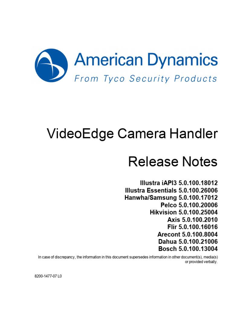 Videoedge-camera-handler-V50100 RN Rm0 LT en | PDF | Frame Rate ...