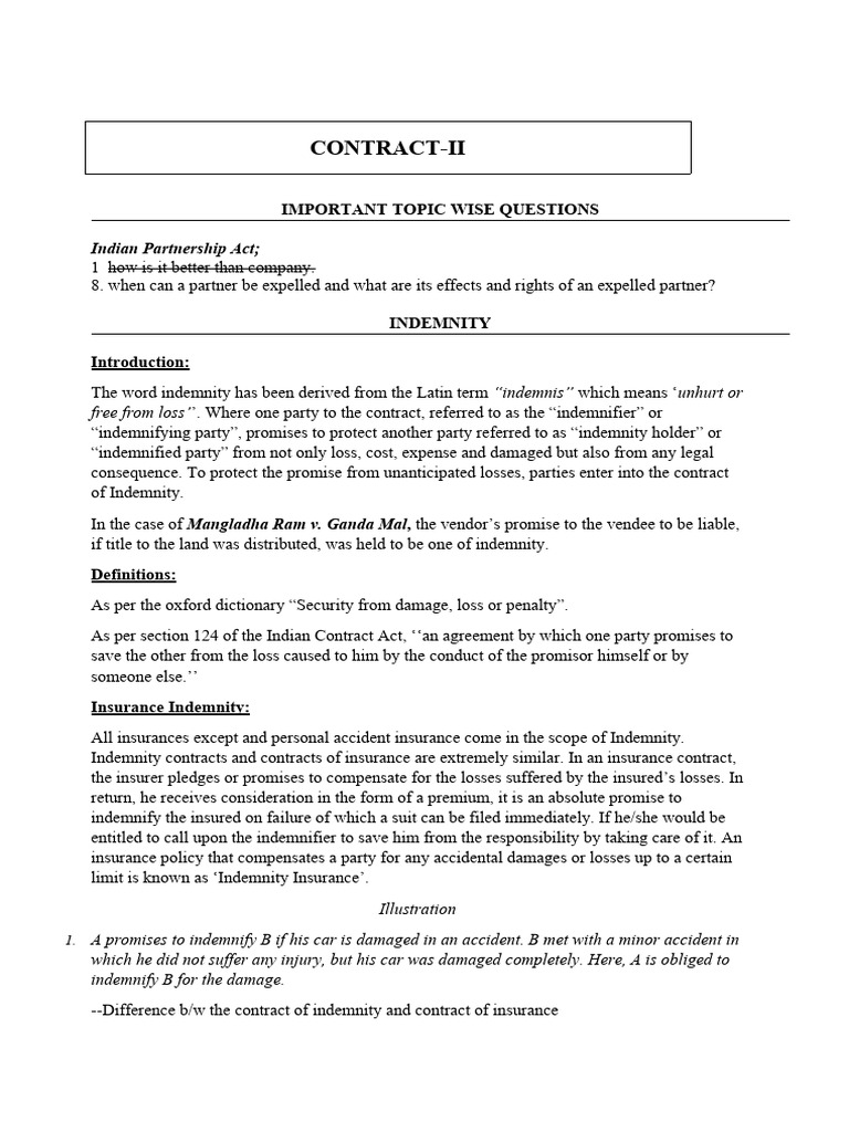 Contract Ii | PDF | Guarantee | Law Of Agency