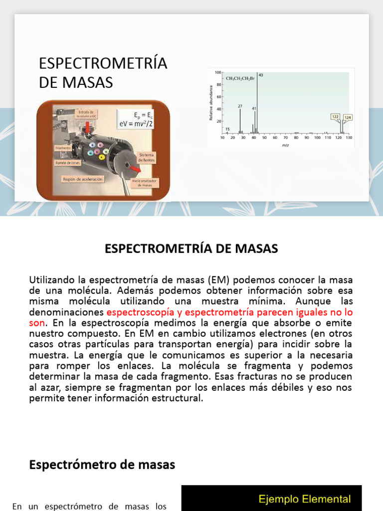Espectrometría de Masas | Descargar gratis PDF | Espectrometría de ...