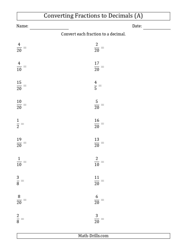 Converting Fractions To Decimals | PDF | Decimal | Arithmetic